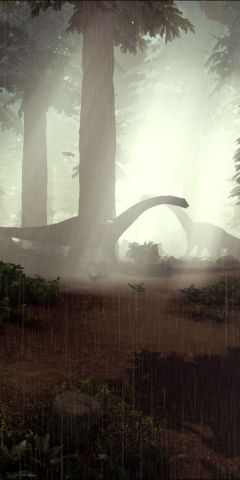 Phone wallpaper: Rain, Forest, Dinosaur, Video Game, Ark: Survival ...