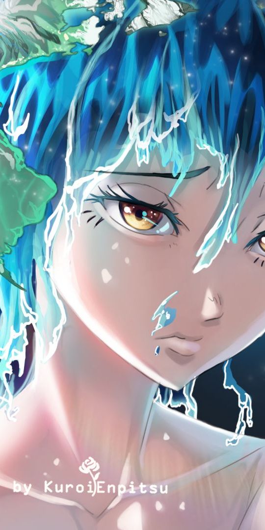 Desktop wallpaper: Anime, Earth Chan, Earth, Yellow Eyes 4K free ...