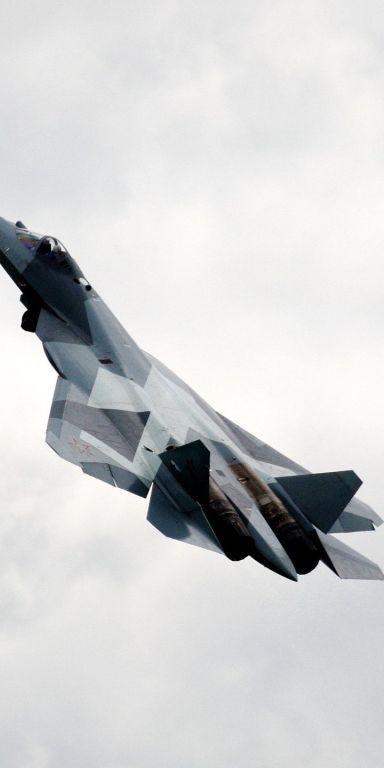 Phone wallpaper: Sukhoi Su 57, Airplane, Military, Jet Fighters 331800