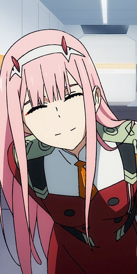 Phone wallpaper: Anime, Darling In The Franxx, Pink Hair, Horns ...