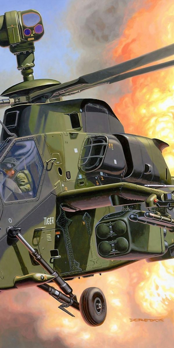 Desktop wallpaper: Explosion, Eurocopter Tiger, Attack Helicopter ...