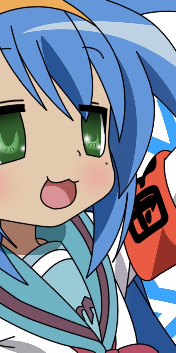 Fond d'écran HD: Animé, Lucky Star, Cheveux Bleus, Visage, Yeux Verts ...