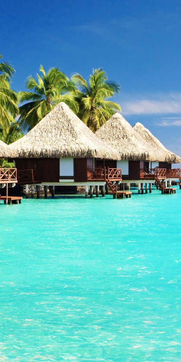 Desktop wallpaper: Man Made, Hut, Bungalow, Ocean, Tropical 4K free ...