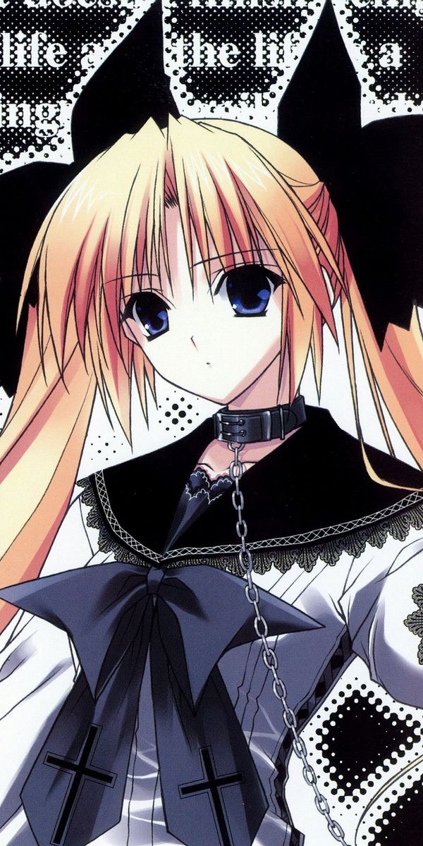 Phone wallpaper: Anime, Original, Blonde, Blue Eyes, Chain, Long Hair ...