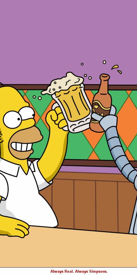 Phone wallpaper: The Simpsons, Bender (Futurama), Tv Show, Crossover ...