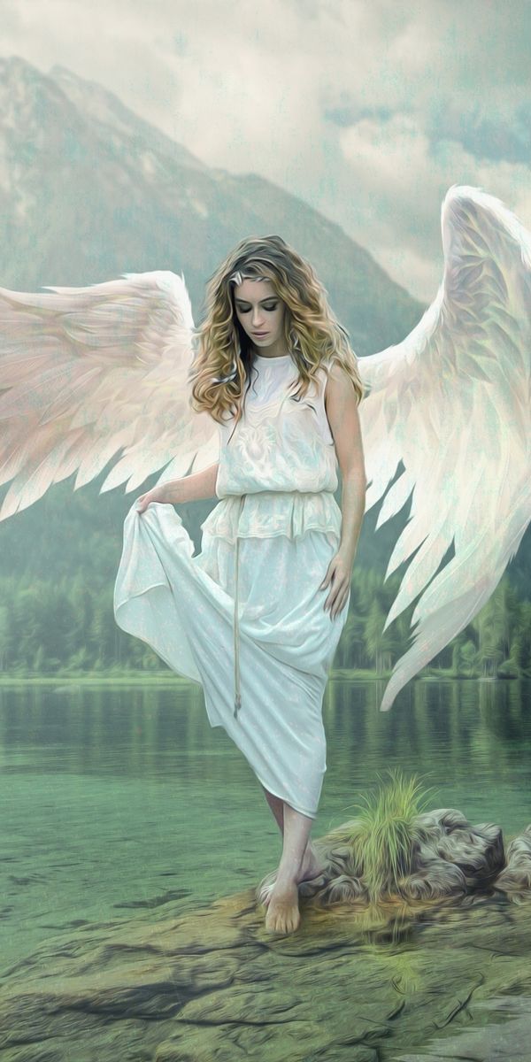 Phone wallpaper: Fantasy, Angel, Wings 1384250