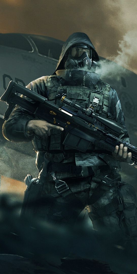 Phone wallpaper: Weapon, Army, Sniper Rifle, Gas Mask, Military ...