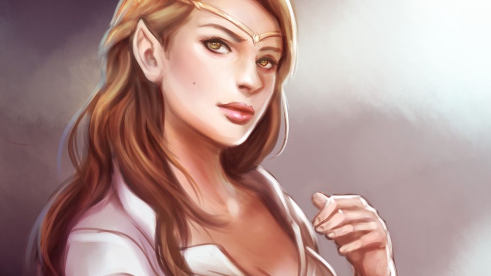 Fond d'écran d'elfe enchanteur avec des yeux noisette et des cheveux ...