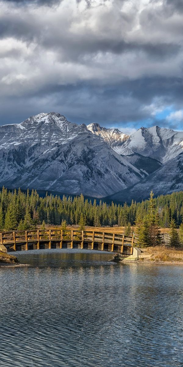 Phone wallpaper: Banff National Park, Earth, Alberta, Bridge, Canada ...