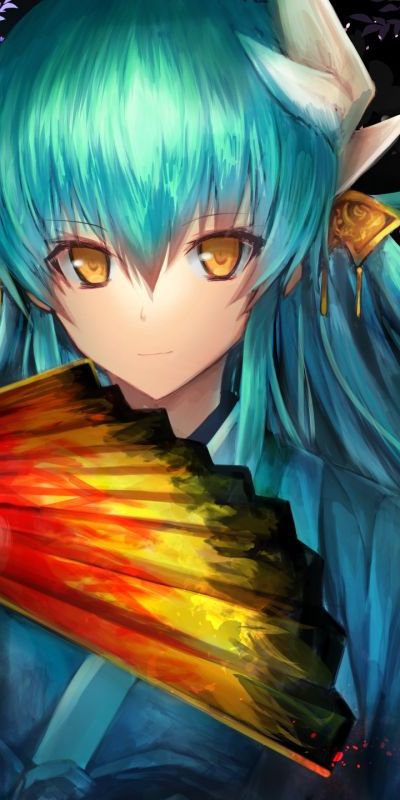 Phone wallpaper: Anime, Fate/grand Order, Japanese Clothes, Aqua Hair ...