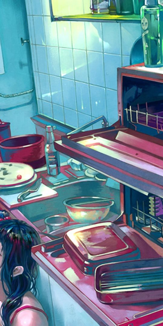 Desktop wallpaper: Anime, Kitchen 4K free download for PC. 172254