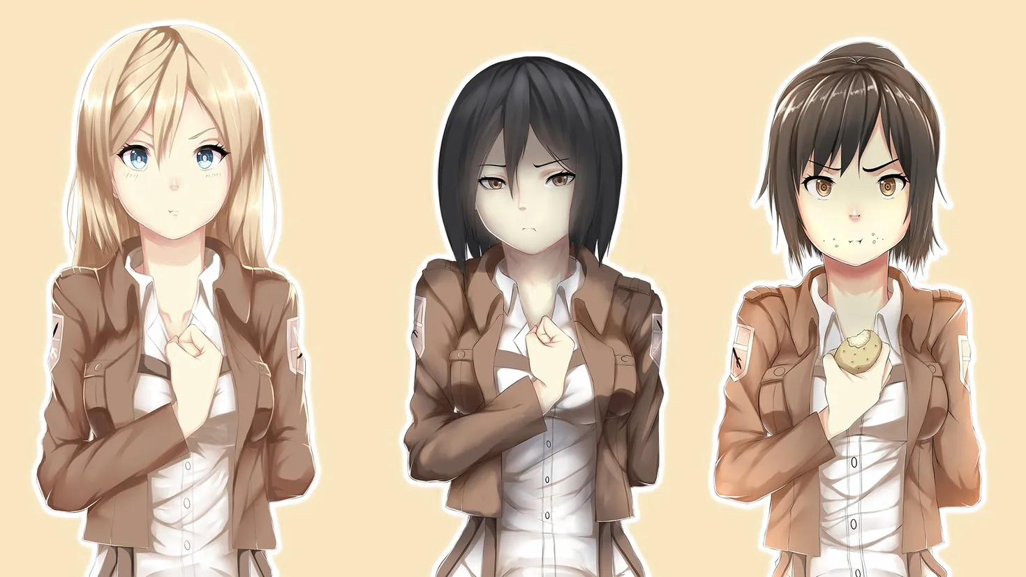 Desktop wallpaper: Anime, Attack On Titan, Black Hair, Blonde, Blue ...