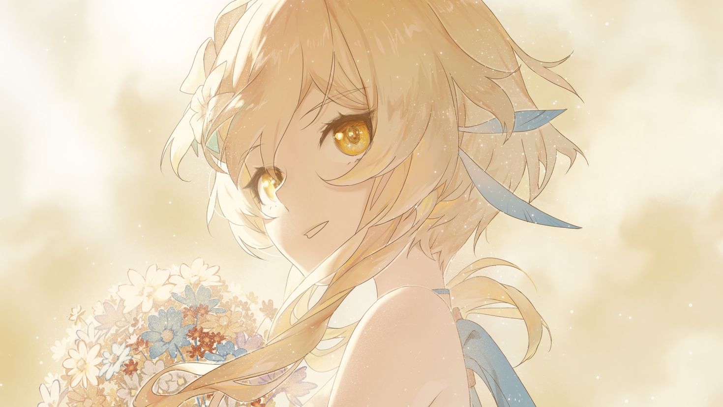 Lumine in a Dreamy Cloudscape - desktop wallpaper