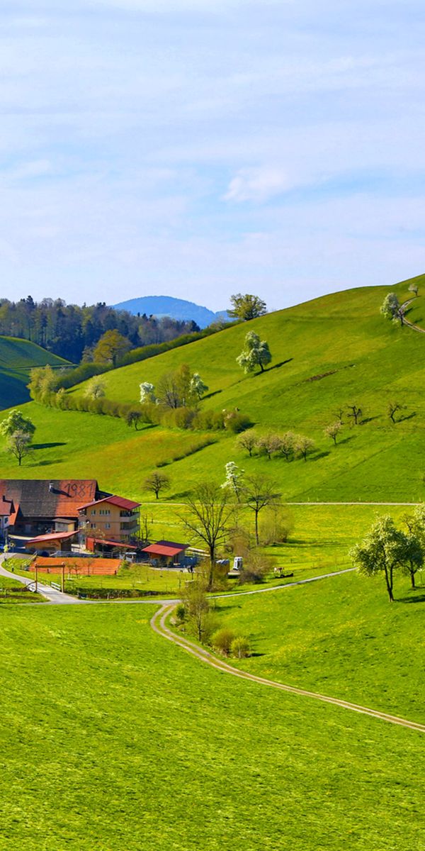 Desktop wallpaper: Landscape, Countryside, Nature, Farm, Grass, House ...