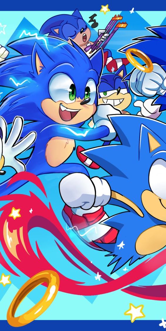 Phone wallpaper: Sonic The Hedgehog (Movie), Classic Sonic, Super Sonic ...