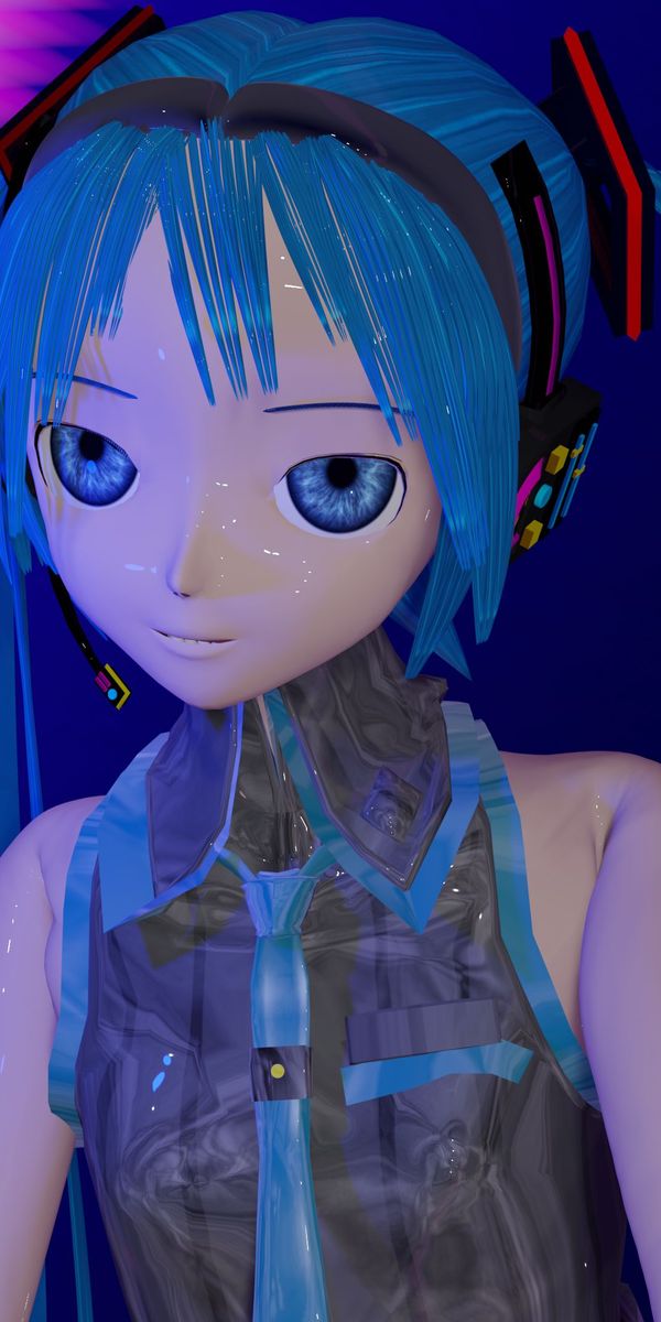 Phone wallpaper: Anime, Vocaloid, Blender 3D, Blender, Blue Eyes, Blue ...