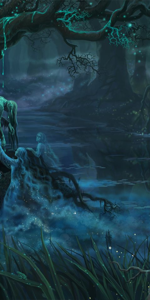 Phone wallpaper: Fantasy, Dark, Evil, Forest, Ghost, Swamp, Tree 789566