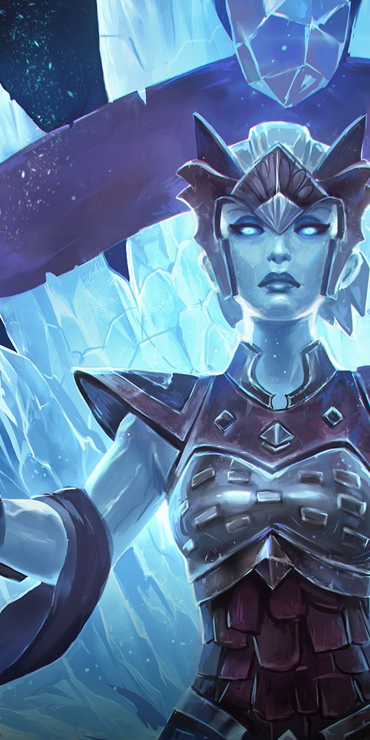 Desktop wallpaper: Ice, Armor, Headdress, Blue Eyes, Staff, Video Game ...
