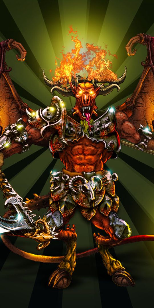 Desktop wallpaper: Fantasy, Demon, Fire, Flame, Warrior 4K free ...