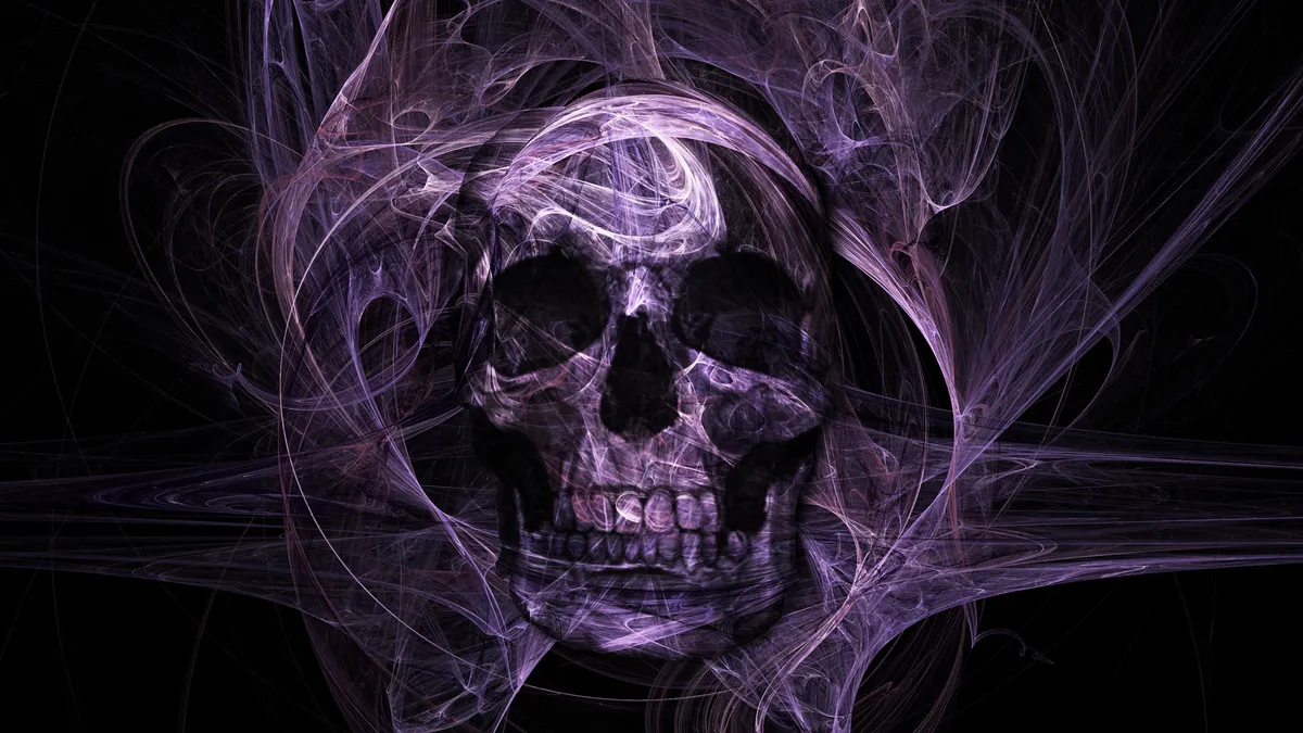 Desktop wallpaper: Skull, Purple, Dark 4K free download for PC. 161630