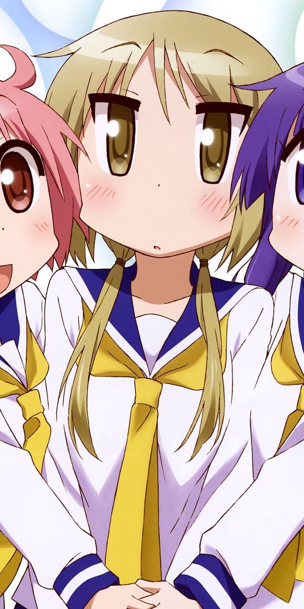Phone wallpaper: Yuyushiki, Anime, Yui Ichii, Yukari Hinata, Yuzuko ...
