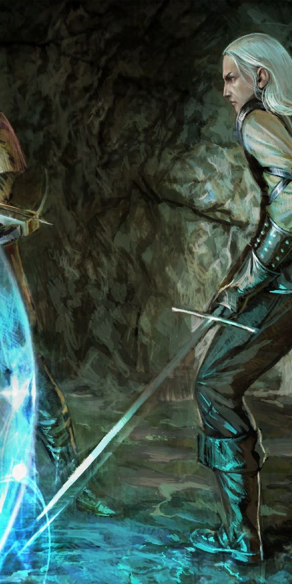 Desktop wallpaper: Men, Fantasy, Art, Witcher, Cave, Witch, Sorcerer ...
