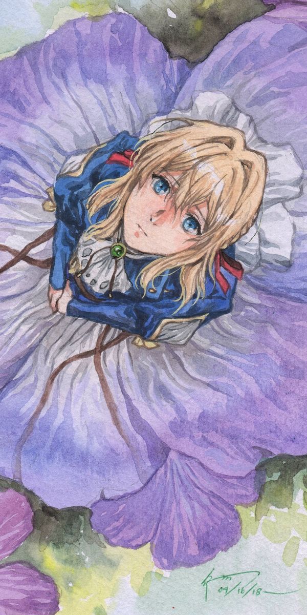 Phone wallpaper: Anime, Violet Evergarden, Blue Eyes, Blonde, Violet ...