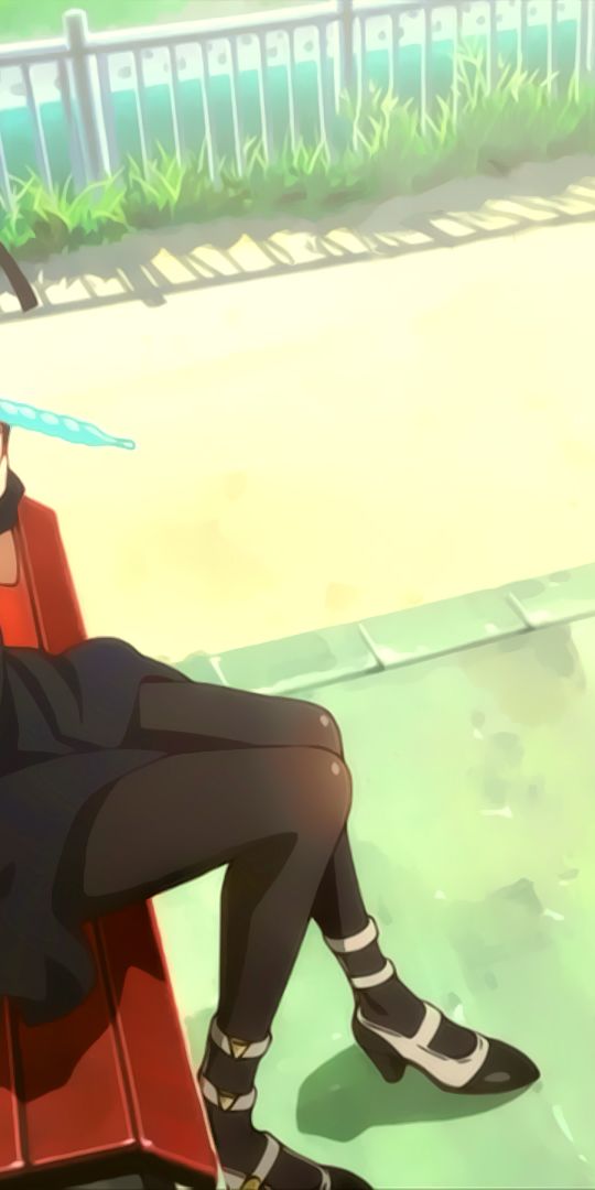 Desktop wallpaper: Anime, Dagashi Kashi, Bench, Blue Eyes, Eating ...