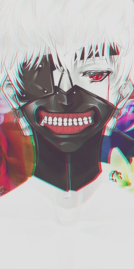 Phone wallpaper: Teeth, Anime, Tokyo Ghoul, Flower, Ken Kaneki, Mask ...