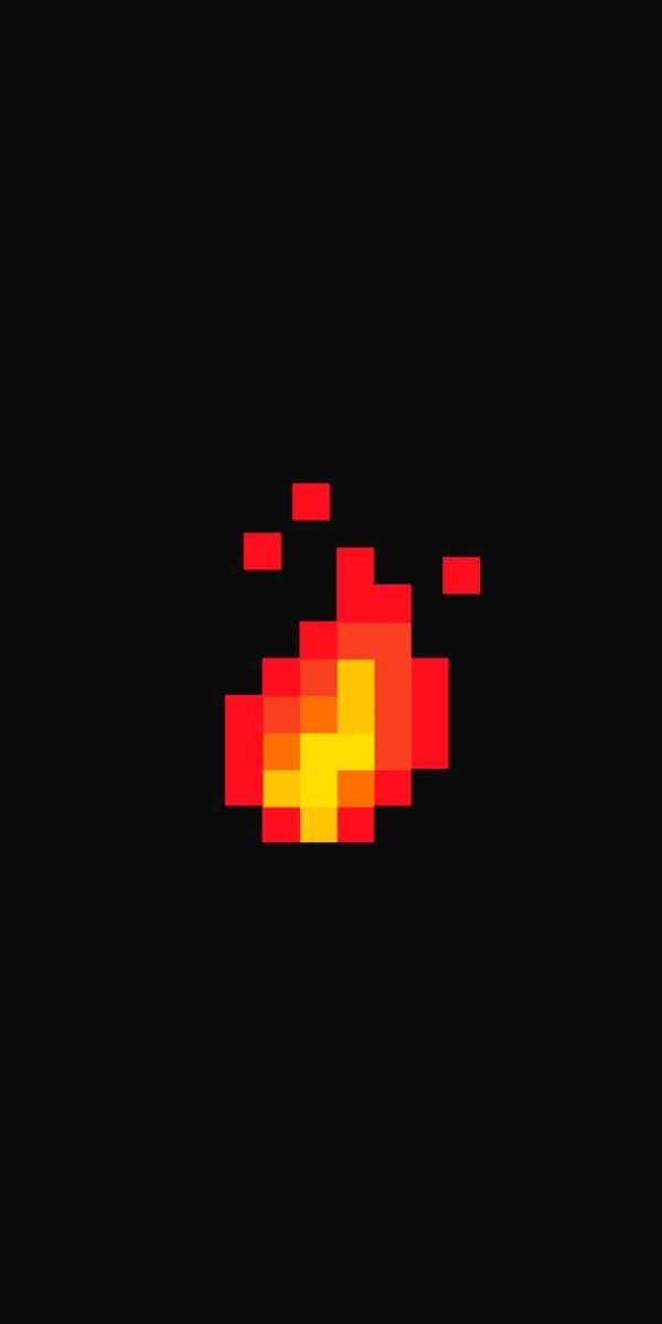 Phone wallpaper: Video Game, Minecraft, Simple, Fire, Flame 1340401