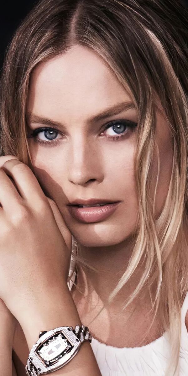 Phone wallpaper: Wrist Watch, Celebrity, Margot Robbie, Actress, Stare ...