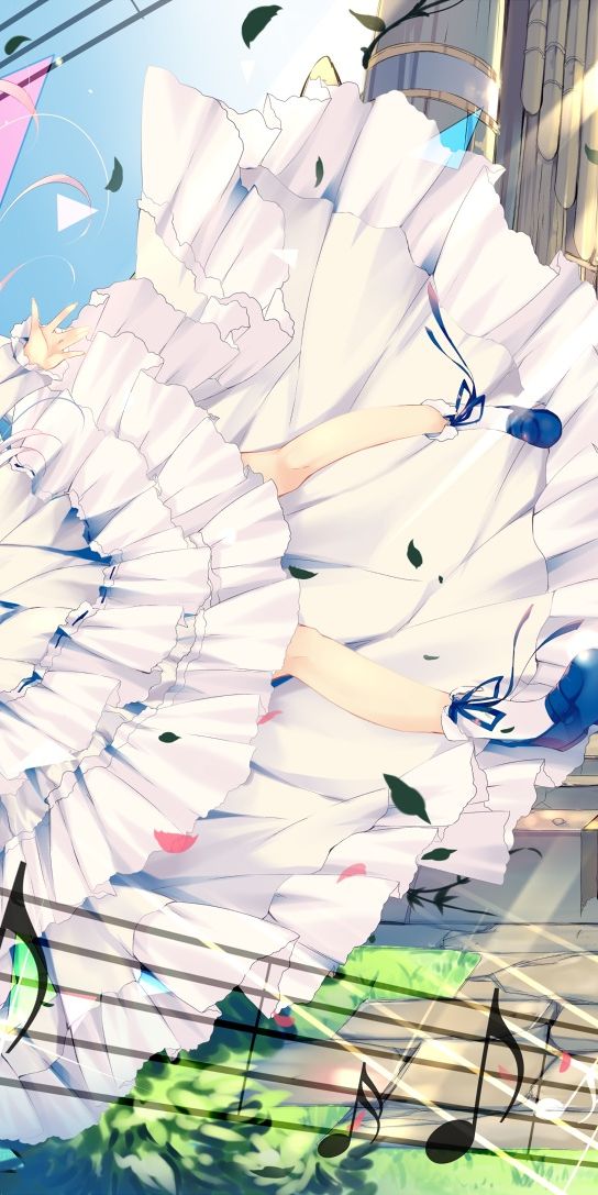 Phone wallpaper: Anime, Original, Angel, Blue Hair, Headdress, Long ...