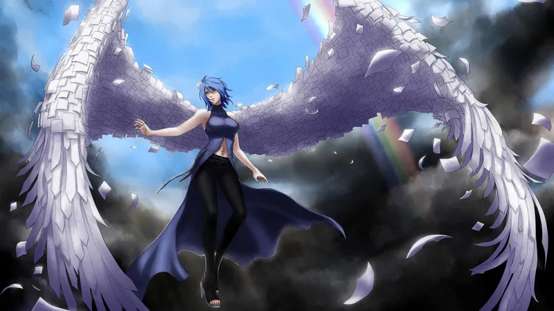 Desktop wallpaper: Anime, Naruto, Konan (Naruto), Blue Hair, Angel ...
