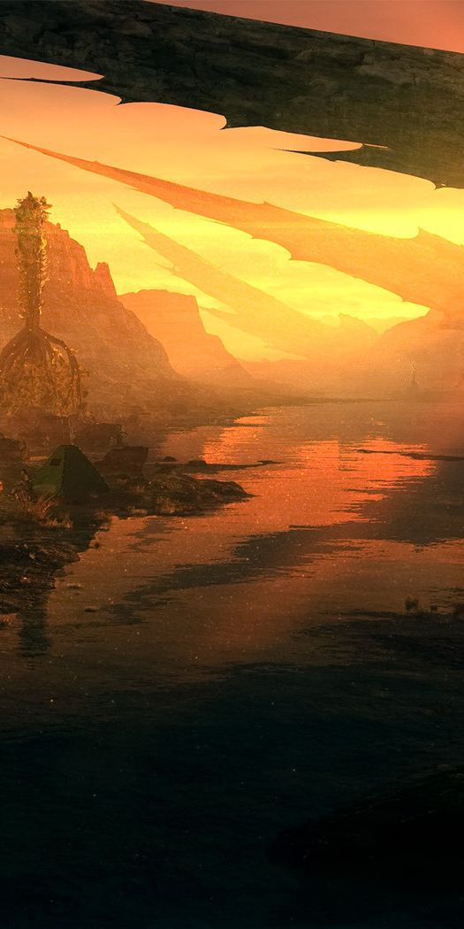 Phone wallpaper: Sunset, Fantasy, Landscape 540282