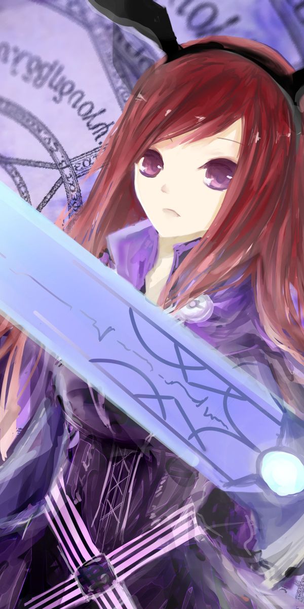 Desktop wallpaper: Anime, Fairy Tail, Erza Scarlet, Long Hair, Purple ...