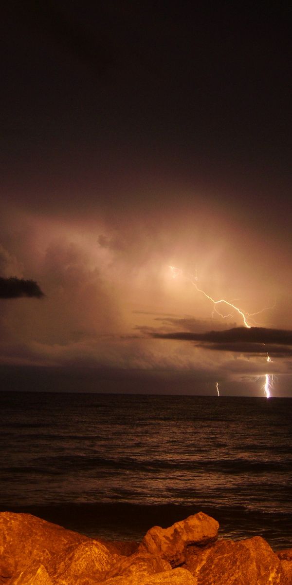 Fond d'écran HD: Nuit, Océan, Photographie, Eclair télécharger une ...