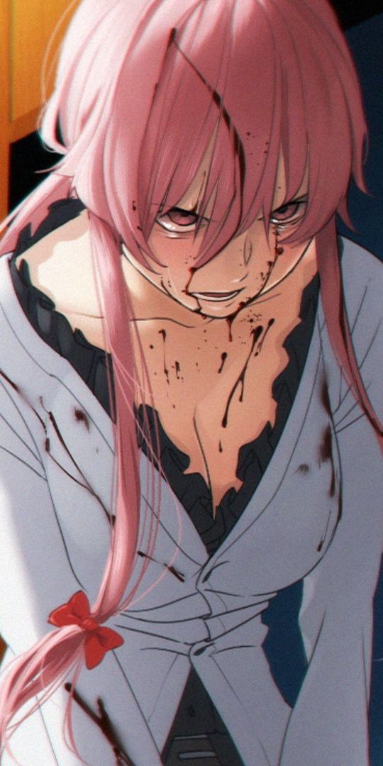 Fond d'écran HD: Mirai Nikki, Animé, Sang, Yuno Gasaï télécharger une ...