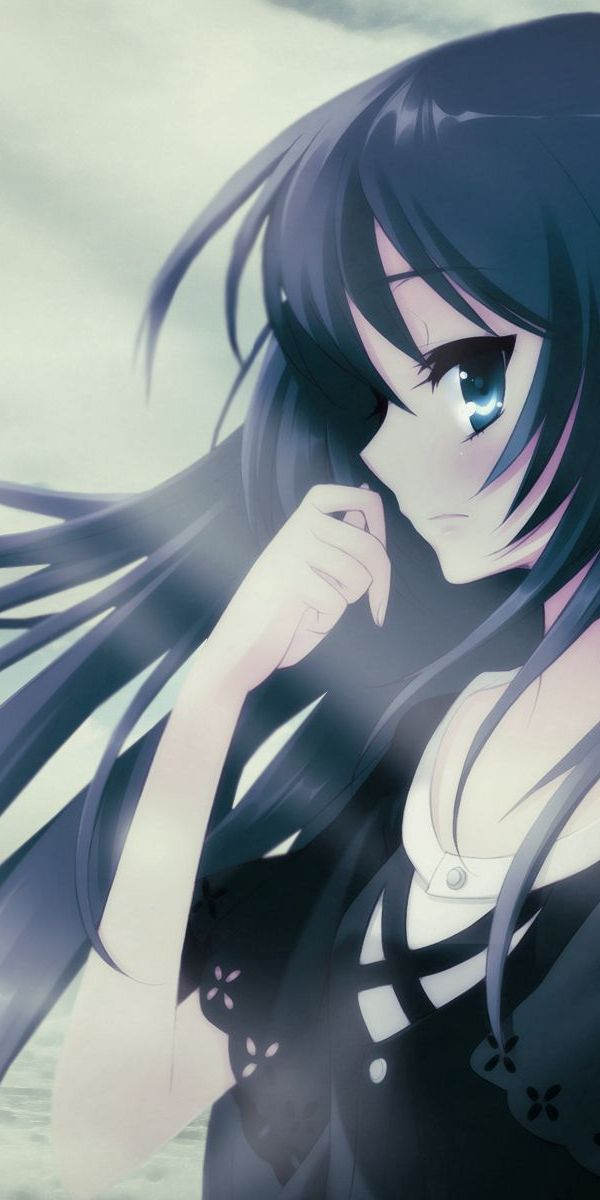 Phone wallpaper: Anime, Fog, Girl, Brunette, Wind 88136
