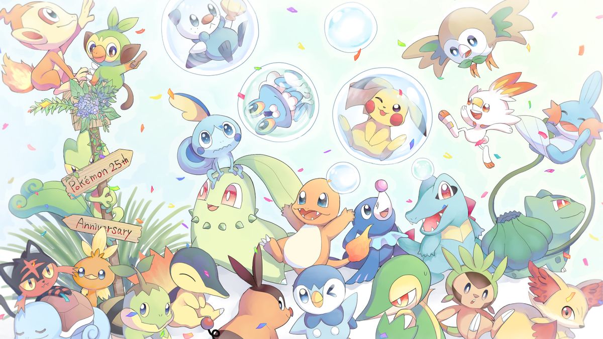Desktop wallpaper: Mudkip (Pokémon), Chespin (Pokémon), Fennekin ...