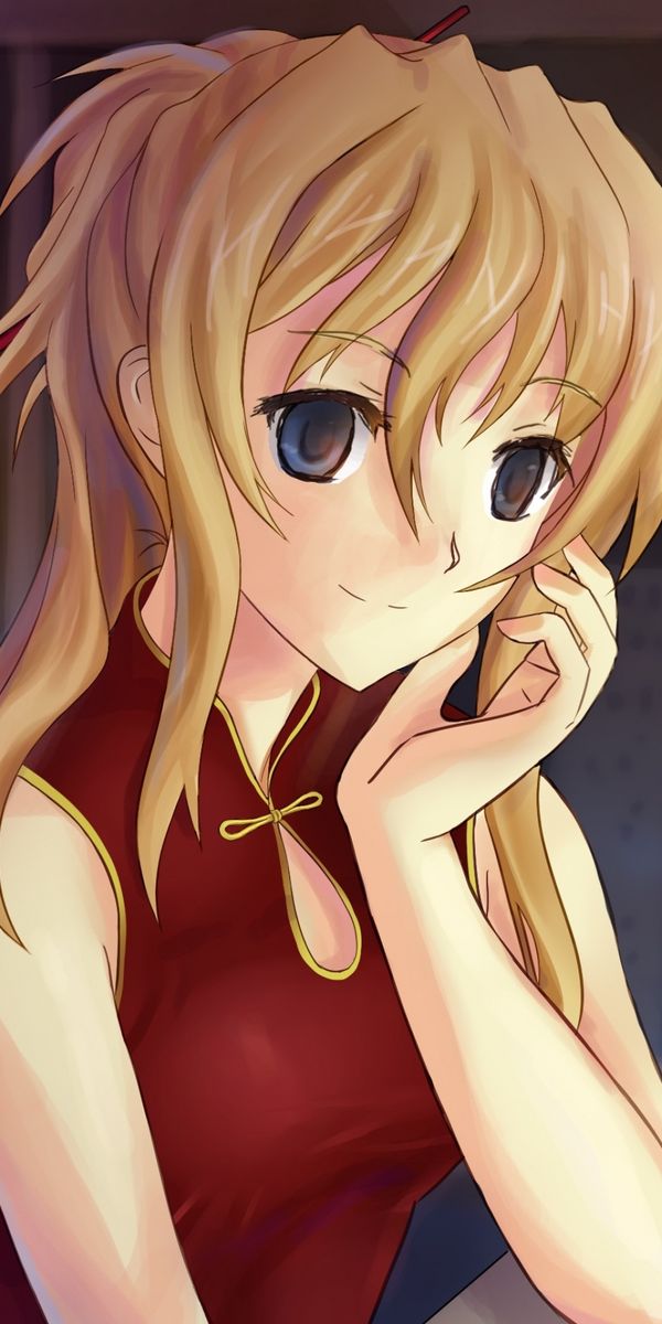 Phone wallpaper: Lilly Satou, Anime, Katawa Shoujo, Blue Eyes, Blonde ...