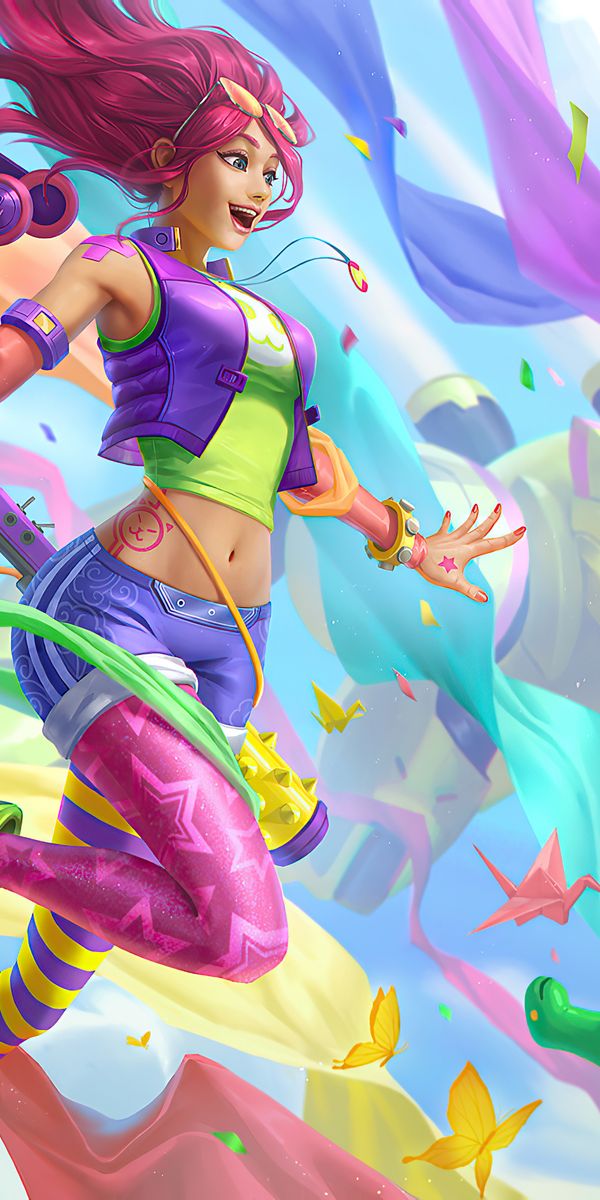 Phone wallpaper: Video Game, League Of Legends, Cat, Pink Hair ...