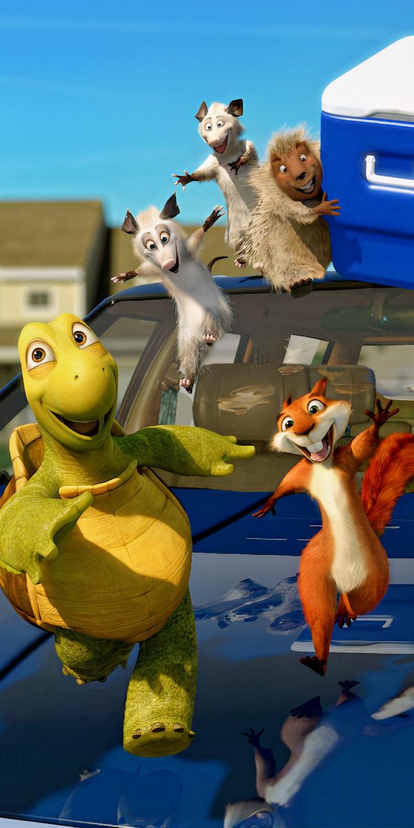 Phone wallpaper: Racoon, Turtle, Movie, Over The Hedge, Squirrel 1039479