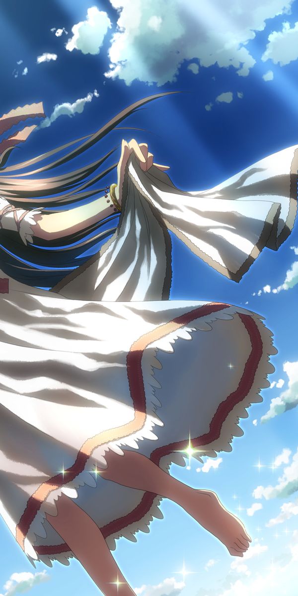 Phone wallpaper: Girl, Anime, Flight, Joy, Solce 94840