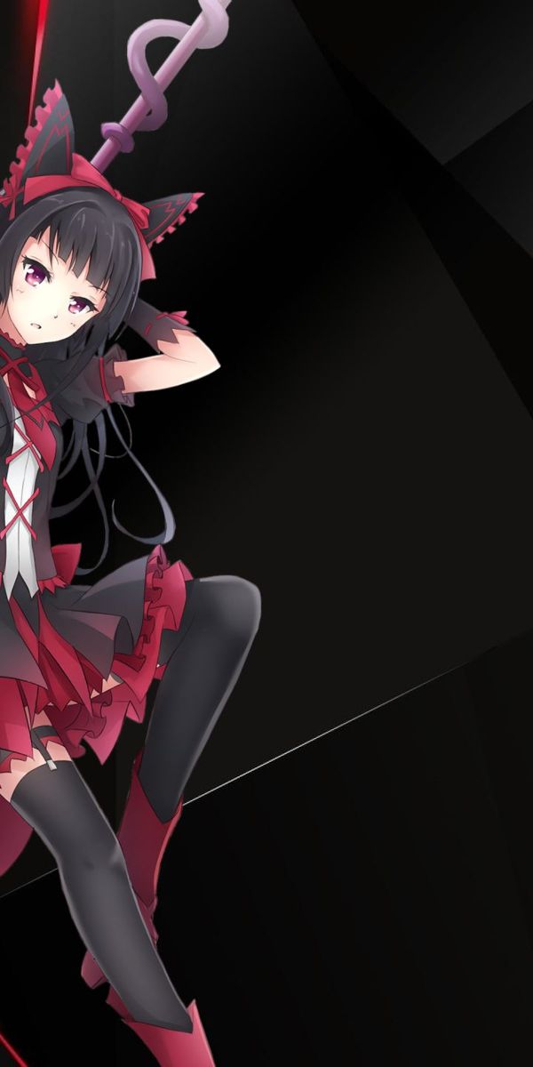Desktop wallpaper: Anime, Gate, Axe, Animal Ears, Long Hair, Black Hair ...