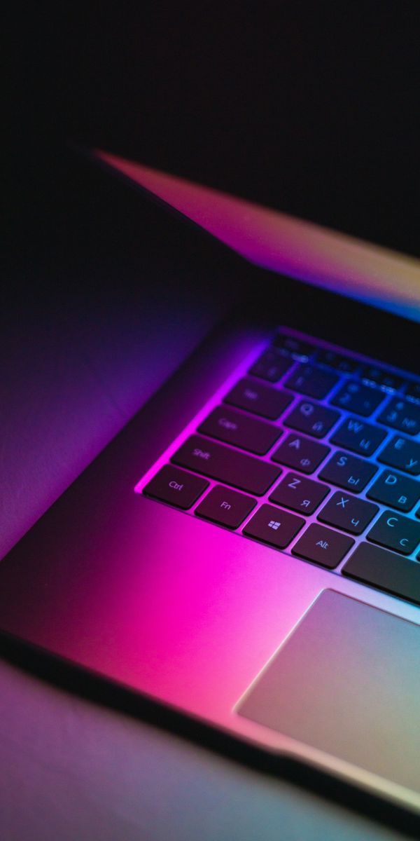 Phone wallpaper: Laptop, Gradient, Dark, Keys, Notebook 113596