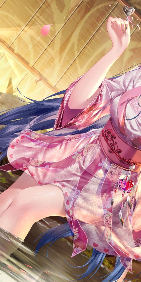 Desktop Wallpaper Anime Girl Blue Hair Long Hair 4k Free Download 3222