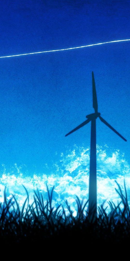 Phone wallpaper: Anime, Original, Scenery, Wind Turbine 789726