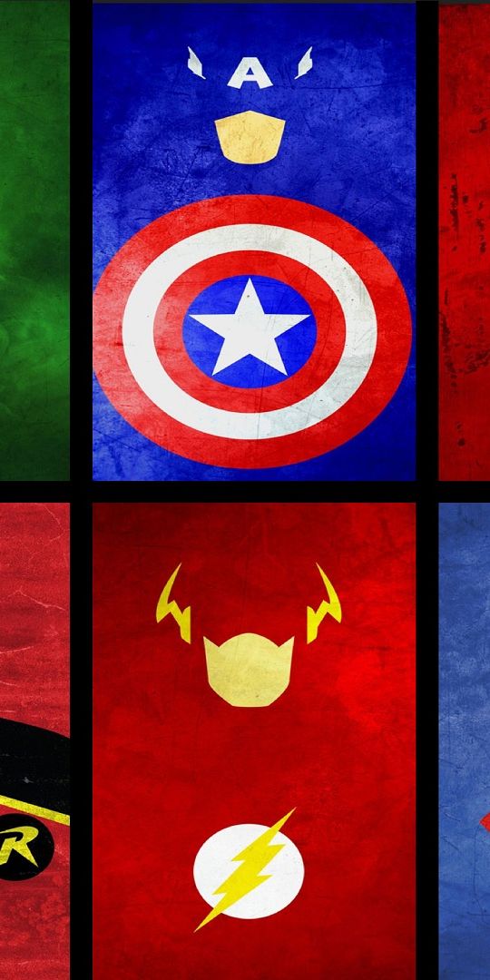 Phone wallpaper: Collage, Batman, Flash, Wolverine, Spider Man, Captain ...
