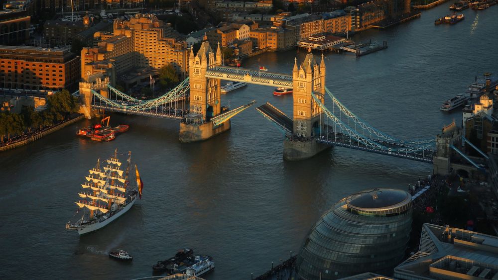 View of Tower Bridge Over the Thames in London