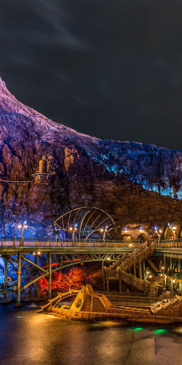 Phone wallpaper: Tokyo Disneysea, Night, Man Made, Colors, Disneysea ...